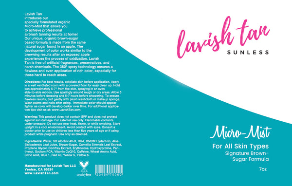 Organic Airbrush Self Tanning Spray by Lavish Tan - Wholesale Case
